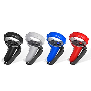 Touch Controller Grip Cover for Oculus Quest 2,Soft Silicone Handle Grip Protective Sleeve Cover with Hand Strap for Oculus Quest 2 VR Handle Accessories (Black)