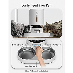 PETLIBRO Pet Food Splitter with Stainless Steel Bowls, Automatic Cat Feeder Bowls for Two Cats or Dogs, Suitable for PETLIBRO Automatic Cat Feeder PLAF005, PLAF006, PLAF103, PLAF203