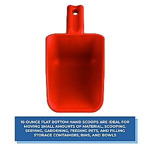 Vikan Remco 63004 Color-Coded Plastic Hand Scoop - BPA-Free Food-Safe Kitchen Utensils, Restaurant and Food Service Supplies, 16 oz, Red