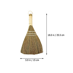 Sweeping Broom Palm Broom Small Natural Whisk Broom Retro Vietnamese Sweeping Broom Desk Cleaning Brush for Courtyard Garage Lobby Mall Market Sidewalks Decks