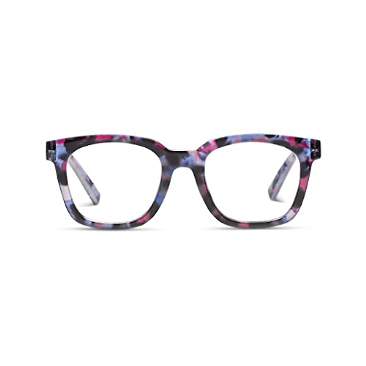 Peepers by PeeperSpecs Women's to The Max Square Blue Light Blocking Reading Glasses, Pink Quartz, 49 + 1.5