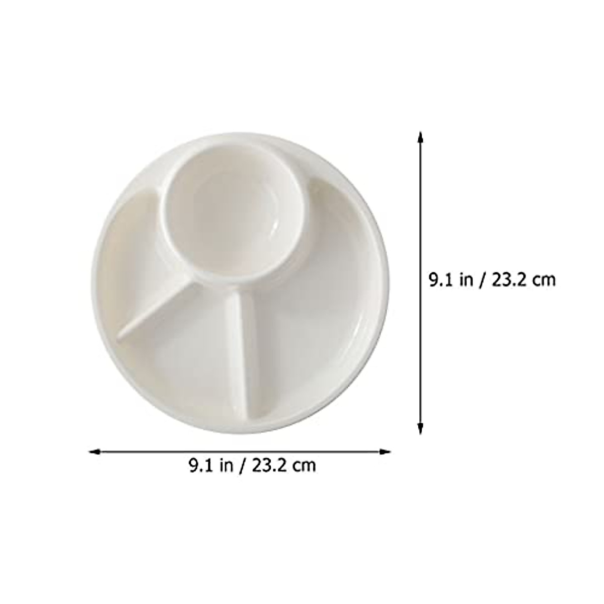 Cabilock Divided Serving Dishes Kids Toddlers Baby Tray Diet Food Control Camping Dishes Compact Serving Platter Dinner Snack Compartment Plate (White)