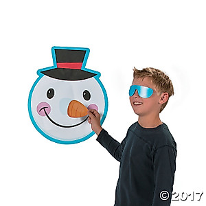 Pin The Nose on The Snowman Christmas Holiday Party Game with Blindfold & Instructions