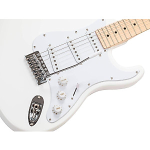 Monoprice Cali Classic Electric Guitar - White, 6 Strings, Double-Cutaway Solid Body, Right Handed, SSS Pickups, Full-Range Tone, With Gig Bag, Perfect for Beginners - Indio Series