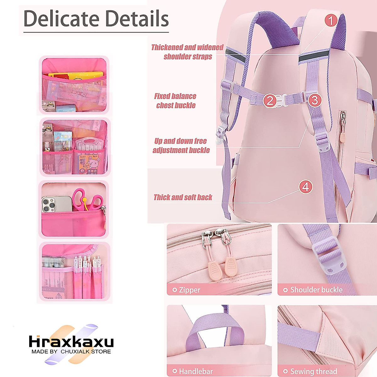 Cute Bunny Backpack, Kawaii Bunny Backpacks Girls,Back To School Large Capacity Waterproof Bookbag for Grades 1-6 Bags(Blue)