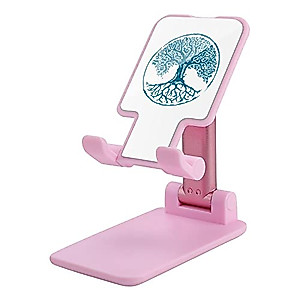 Tree of Life Yin Yang Art Symbol Cell Phone Stand Foldable Adjustable Cellphone Holder Desktop Dock Compatible with iPhone Switch Tablets (4-13")