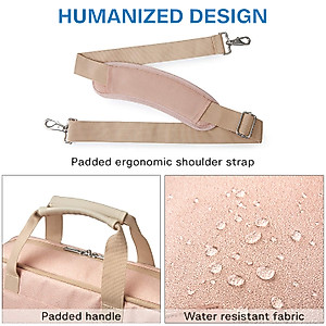 BAGSMART Laptop Bag for Women, 15.6 Inch Laptop Briefcase, Laptop Case Lockable Computer Bag, Laptop Messenger Bag for Travel Business, Pink