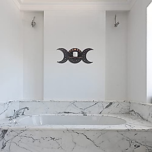 ARTIBETTER Sun and Moon Shelf: Wood Bohemian Style Crystal Display Shelf Wall Mount Storage for Crystals and Essential Oils