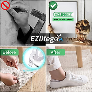 EZlifego Double Sided Tape Heavy Duty, Multipurpose Removable Clear & Tough Mounting Tape Sticky Adhesive, Reusable Strong Wall Tape Picture Hanging Strips Poster Carpet Tape (Extra Large 9.85FT)