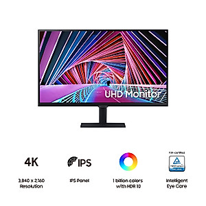 SAMSUNG 27 inch S70A 4K UHD (3840x2160) High Resolution Monitor (HDMI & Display Port), HDR10, TUV Certified Intelligent Eye Care (LS27A700NWNXZA)