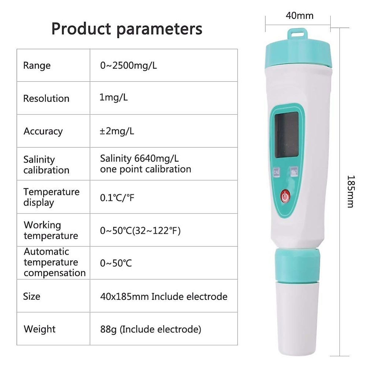 Y-LKUN Water Quality Meter Digital Salinity PPM Meter for Salt Water Pool Food Salt Salty Brine Meter Hydrometer Aquarium Tester Measuring Tool Moisture Meter