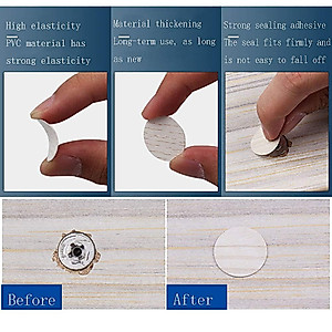 MEETOOT 2pcs Self-Adhesive Screw Hole Seal Dust Cover Hole Paste Sticker Black with Stripe (057) 21mm Diameter for Furniture Screws