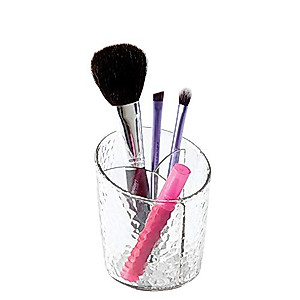 InterDesign Rain Cosmetic Organizer Cup for Vanity Cabinet, Clear