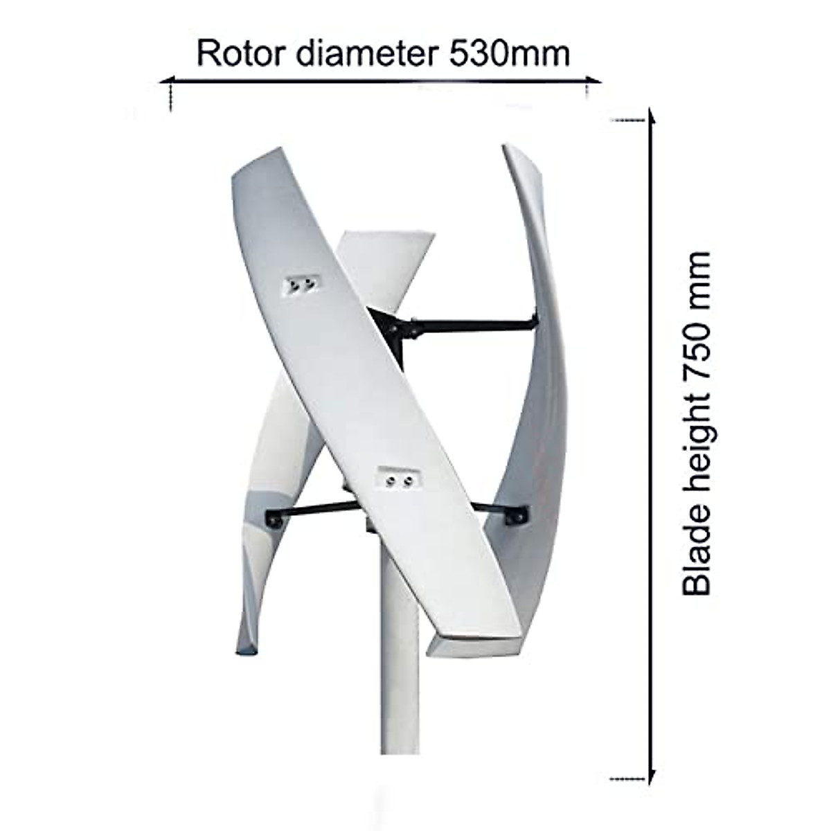 AISINILALAO 10000W Vertical Permanent Maglev Wind Turbine Generator,12V 24V 48V 220V with Controller High Efficiency Wind Generator for Courtyard Garden Lighting (White),48v
