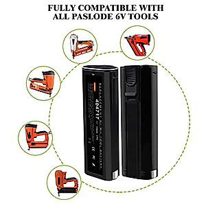 Upgraded 4000mAh 2 Packs 6V Ni-MH Replacement Battery for Paslode 404717 Battery Compatible for Paslode B20544E BCPAS-404717 404400 900400 900420 900600 901000 902000 B20720 CF-325 IM200 F18 IM250