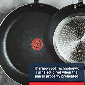 T-fal E93805 Professional Total Nonstick Thermo-Spot Heat Indicator Fry Pan, 10.5-Inch, Black