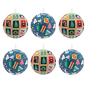 Hallmark Peanuts Tin Ball Christmas Ornaments, Set of 12