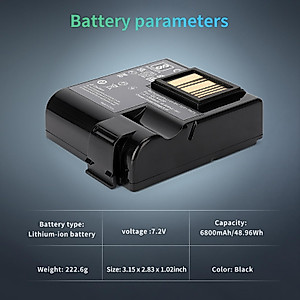 Replacement for Zebra Printer Battery QLN420 - for Zebra Printer Battery ZQ630 - fit ZQ63-AUWA000-00 ZQ63-ACFAC10-00 P1040687 P1049729 P1050667-016 P1089760-002 BTRY-MPP-68MA1-01 Lithium Ion 7.2V