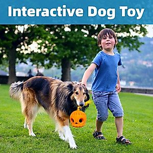 Kershyapet Frozen Dog Toy to Keep Them Busy, Dog Enrichment Toys for Large Dogs, Skull Treat Dispensing Dog Toys for Boredom, Anxiety Relief, Sturdy Safe, Easy Clean, Orange