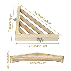 Litewoo Bird Perch Corner Platform Stand Shelf for Birds Budgie Parakeet Cockatiel Conure Cockatoo（Ladder）