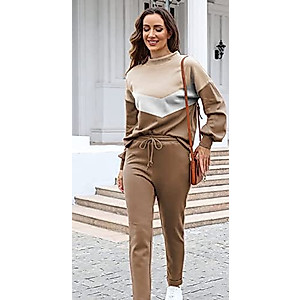 ETCYY NEW Women's 2 Piece Lounge Sets Outfits Long Sleeve Sweatshirt and Sweatpants Sweatsuit
