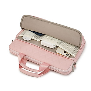 Kinmac 360 Degree Laptop Bag Full Cushioned Laptop Shoulder Bag For MacBook Air Pro 13 inch MacBook 14 inch and 13 inch-14 inch Laptop (Pink)