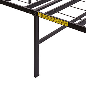 Amazon Basics Foldable Metal Platform Bed Frame with Tool Free Setup,14 Inches High, Queen,Black