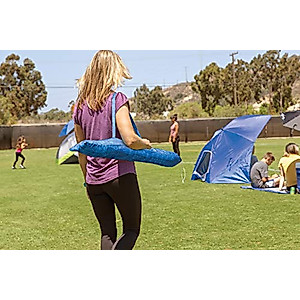 Sport-Brella Core Vented SPF 50+ Upright Beach Umbrella (6-Foot), Heathered Blue