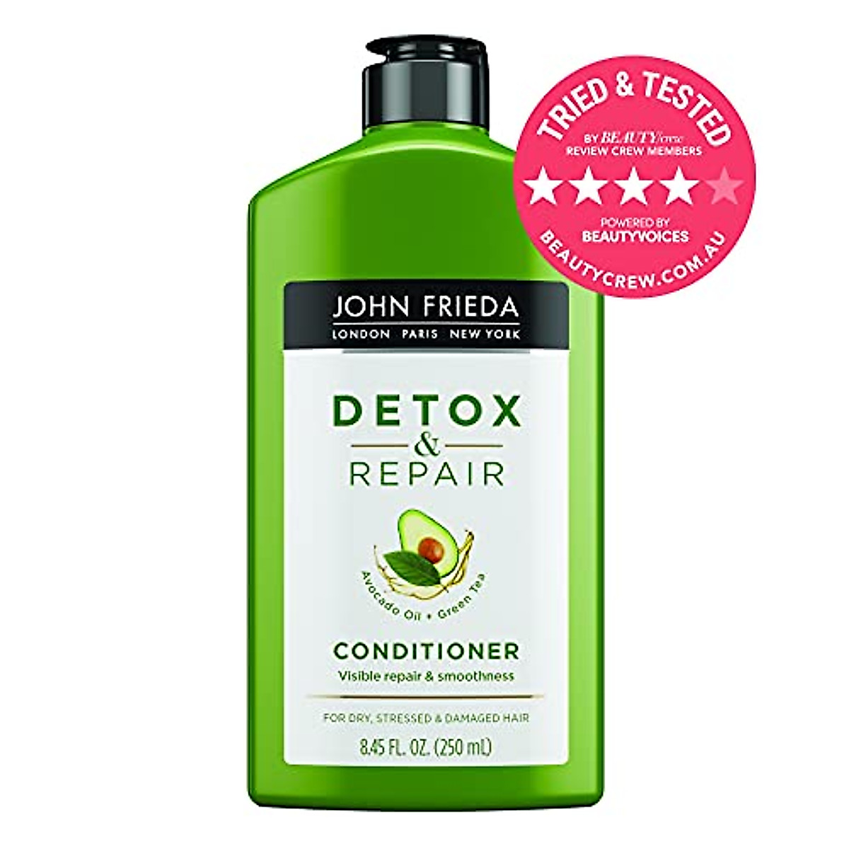 John Frieda Detox and Repair Conditioner, 8.45 Ounce Conditioner with Nourishing Avocado Oil and Green Tea