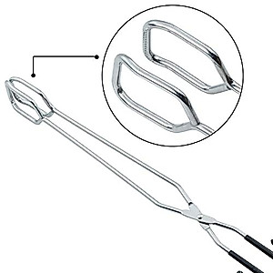 HINMAY Extra Long Scissor Tongs 16-Inch Stainless Steel Barbecue Grilling Tongs