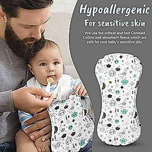 Organic Burp Cloths for Baby Girls - 5-Pack Ultra Absorbent Burping Cloth, Burp Clothes, Newborn Towel - Milk Spit Up Rags - Burpy Bib for Unisex, Boy, Girl - Burp Cloths Set