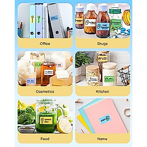 NELKO P110 Label Makers, Portable Bluetooth Thermal Label Printer, Label Maker Machine with Tape for Address, Home, Office, Organization, Compatible with Android & iOS System, with 1 Roll Label, Black