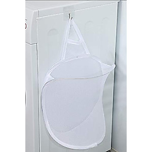 Heng happy Small Mesh Hanging Laundry Hamper Basket,Over-The-Door Mesh Hamper, Wall Dirty Clothes basket