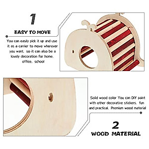 PATKAW Rabbit Toys Tree Hut Wooden Hamster House Whale Shaped Wood Small Animal Hideout Hamster Hut Nesting Habitat for Small Animals Hamsters Guinea Pig Rat Rabbit Toys Tree Hut