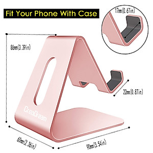 CreaDream Cell Phone Stand, Cradle, Holder, Aluminum Desktop Stand Compatible with Switch, All Smart Phone, iPhone 11 Pro Xs Max Xr X Se 8 7 6 6s Plus SE 5 5s-Rose Gold