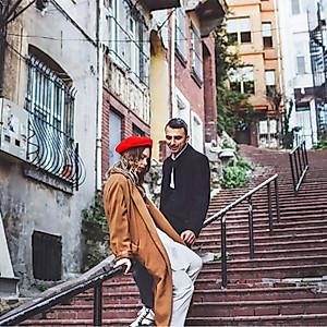 Anteer 6 Pieces Wool Beret Hat French Style Beanie Hats Fashion Ladies Beret Caps for Women Girls Lady (Red-6 Pack)