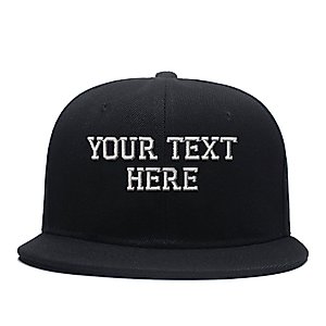 Custom Team Snapback Personalized Embroidered Hip Hop Flat Brim Baseball Hats Black