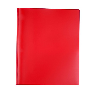 Pen + Gear, Poly Folder with 3 Prongs and 2 Pockets, Durable, Red