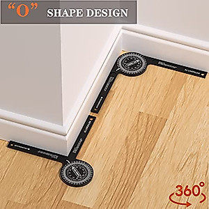 VOLCANOES CLUB Aluminum Angle Finder Gauge- 7’’ Miter Saw Protractor with Precision Laser Scales for Crown Molding - Rust Proof Woodworking Cutting Guide Tool for Carpenters, Plumbers, Building Trades