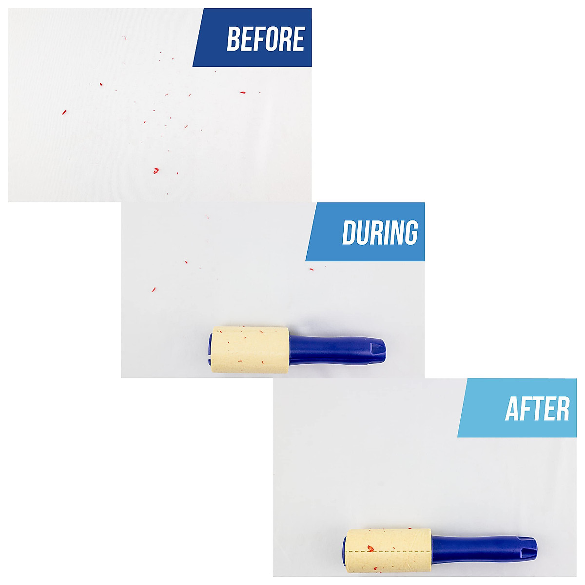 Iconikal Hidden Compartment Lint Roller with Hidden Personal Vibrator Space, Includes 1 Spare Lint Roll, Blue