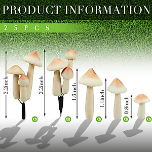 Taiyin 10 Pcs Luminous Mushroom Lights Miniature Garden Mushrooms Outdoor Decor Waterproof Glow in The Dark Mushroom Yard Decor for Fairy Outdoor Garden Micro Landscape Christmas Tree Decor