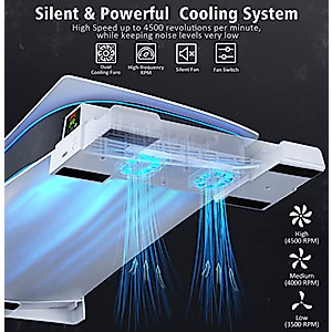 OIVO PS5 Horizontal Stand with 3-Level Cooling Fan and PS5 Controller Charger for Playstation 5 PS5 Console, PS5 Cooling Station with PS5 Charging Station, PS5 Stand Horizontal for PS5 Accessories