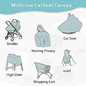 Nursing Pillow Covers & Car Seat Cover, Multi-use Nursing Cover for Breastfeeding, Elephant