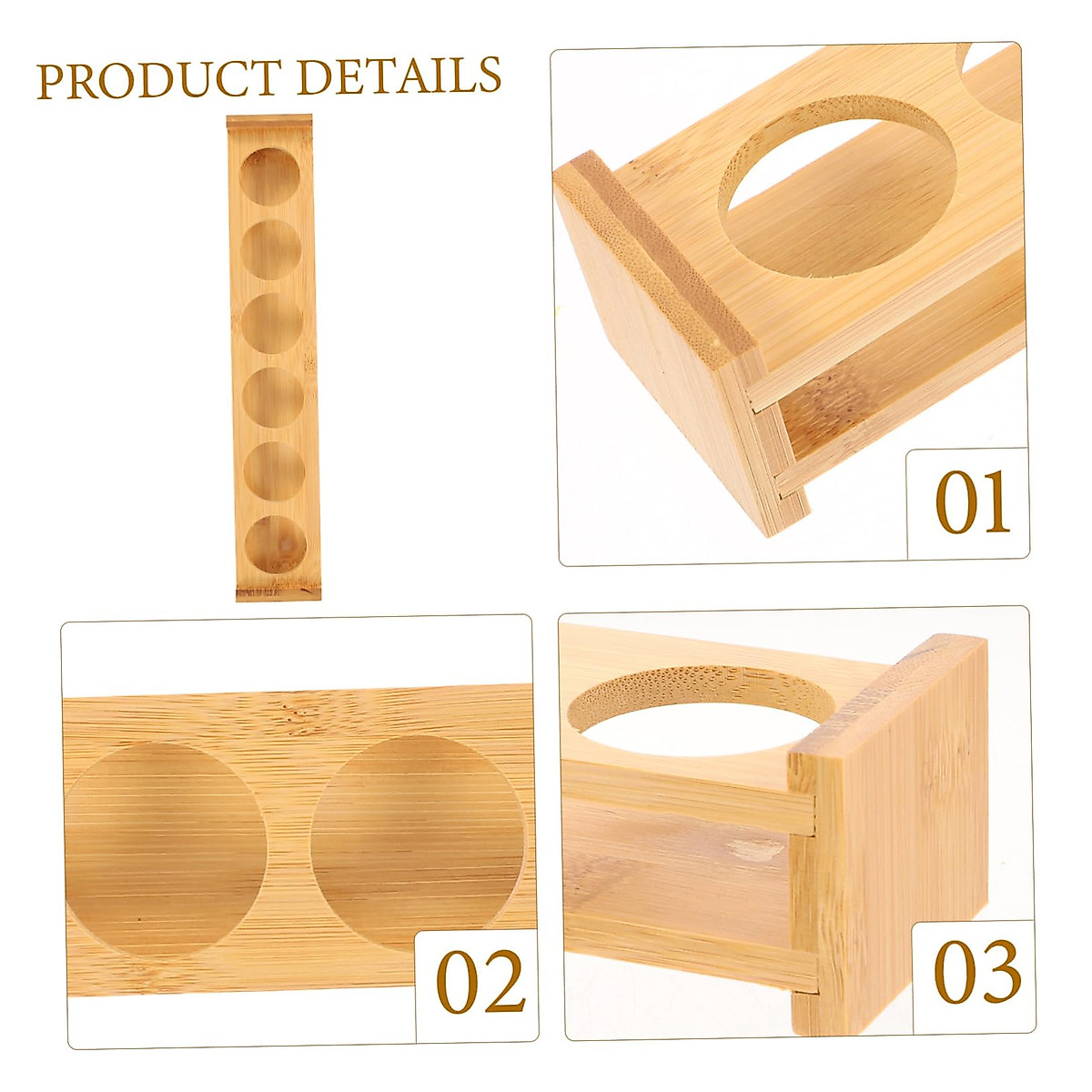 Cabilock Wine Cup Server Dish Wood Beer Flight Tray Bamboo Wine Glass Holder Modern Wooden Wine Rack Wine Cup Display Rack 6 Holes Wine Cup Server Dish Wood Paddle Serving Tray