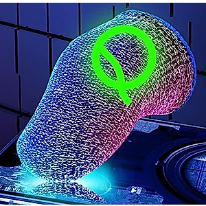 Silver Fiber Blue Stripe Gaming Gloves for Sweaty Hands Finger Sleeves for Mobile Game Controllers (Pack of 6) Anti-Sweat Breathable Thumb Finger Sleeve for League of Legend, PUBG, Rules of Survival