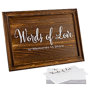 Darware Wedding Guest Book Alternative: Wood Words of Love Wedding Sign w/ Note Cards for Receptions, Showers, Bereavement and Graduation