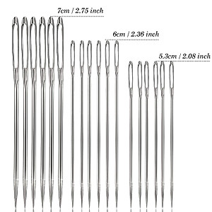 Outus Large-Eye Needles Steel Yarn Knitting Needles Sewing Needles Darning Needle, 9 Pieces (Pointed)
