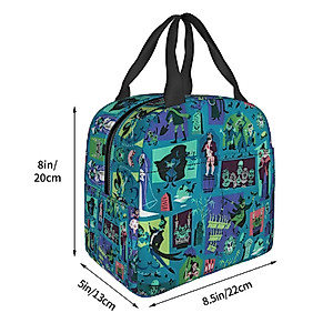 Haunted Mansion Lunch Bag For Women Men Reusable Insulated Cooler Lunch Box For Kids Adult - Leakproof Thermal Lunch Tote Bag For Work School Picnic Beach Office