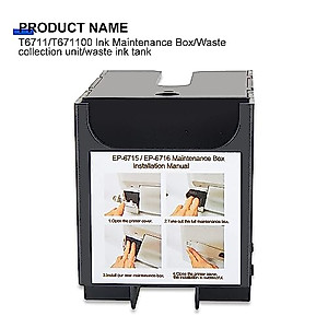 T6715/T6716 Ink Maintenance Box T-6715 T-6716 Compatible for Workforce Pro WF-3820 WF-4820 EC-4020 WF-4830 WF-4720 WF-4834 WF-4734 WF-4730 WF-4740 ET-8700 EC-4030 WF-M5799 WF-C5710 WF-M5299 WF-C5290
