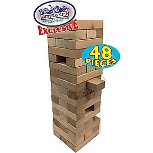 Matty's Toy Stop Wooden Tower Deluxe Stacking Game with Exclusive Storage Bag